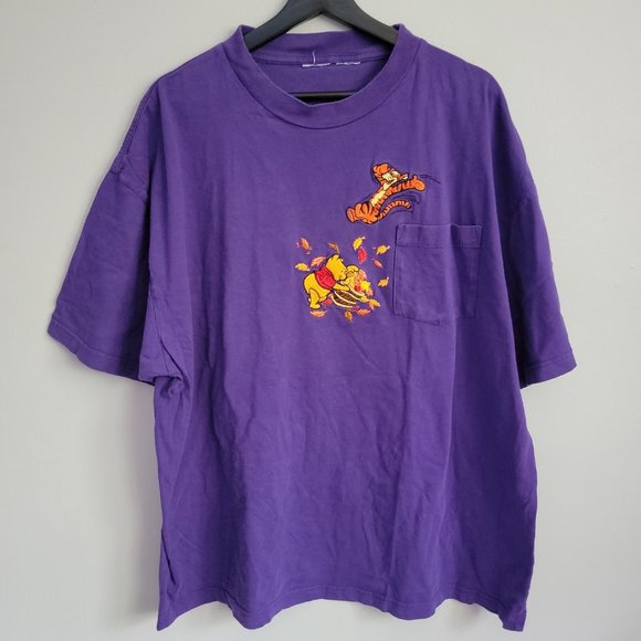 Shirts | Winnie The Pooh Tigger Purple Cut Tag 2xl Pocket Tshirt Fully ...